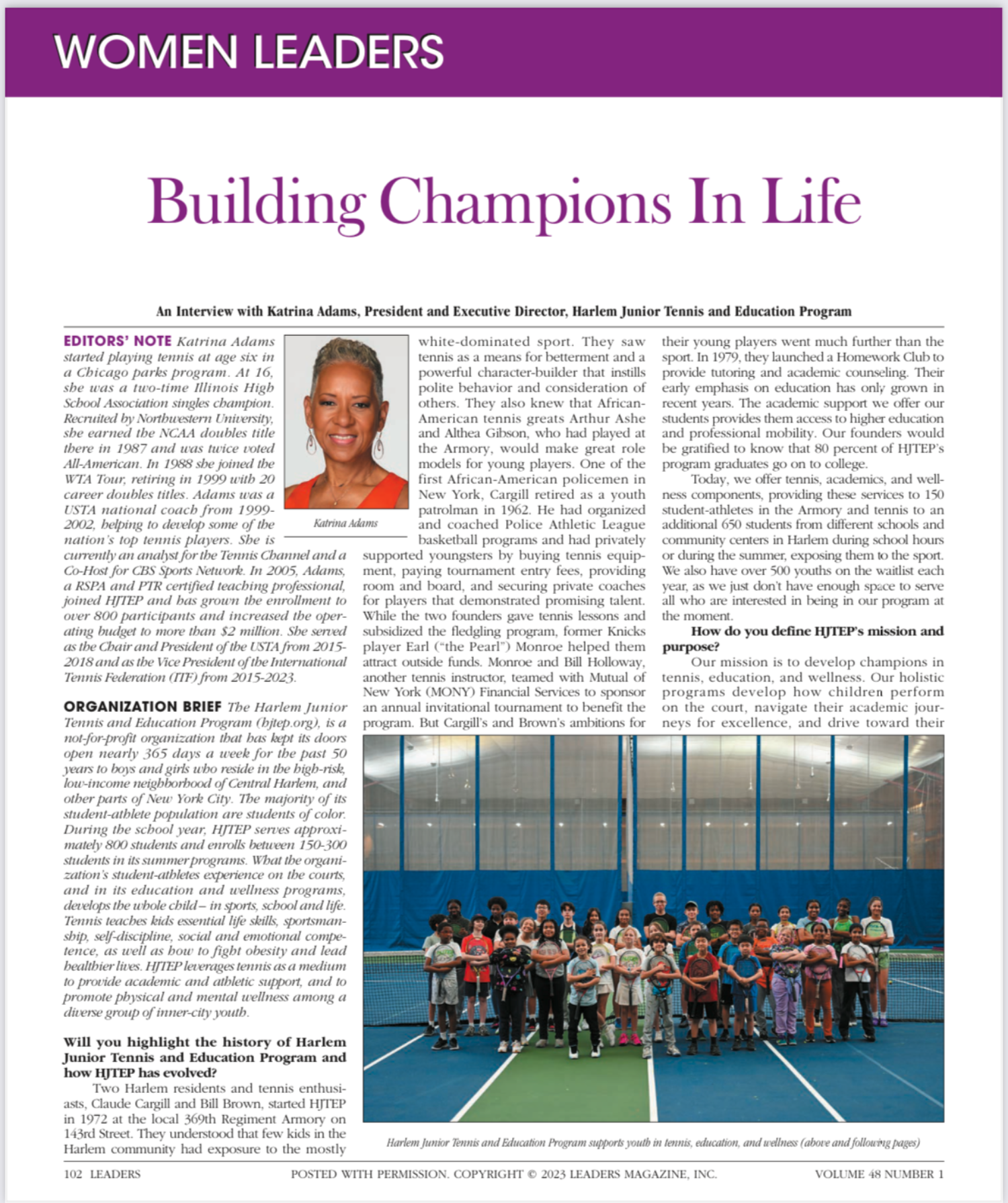 Women Leaders, Building Champions in Life! LEADERS Magazine… | HJTEP